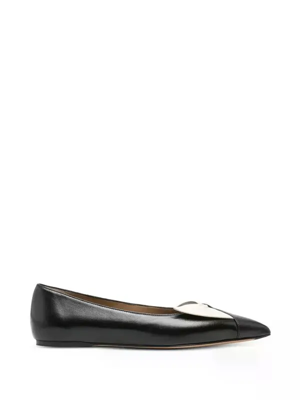 FERRAGAMO Bow Pointed Ballet Flats - Black