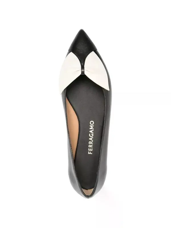 FERRAGAMO Bow Pointed Ballet Flats