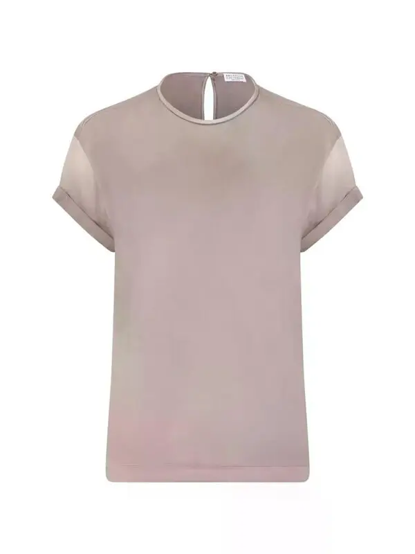 Brunello Cucinelli Cuffed-sleeve Top - Neutrals