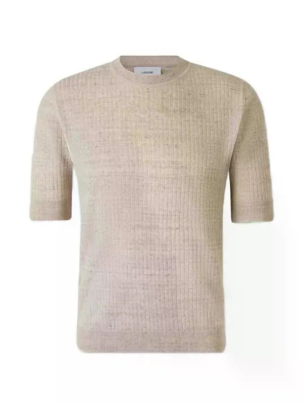 LARDINI Ribbed-knit T-shirt - Neutrals