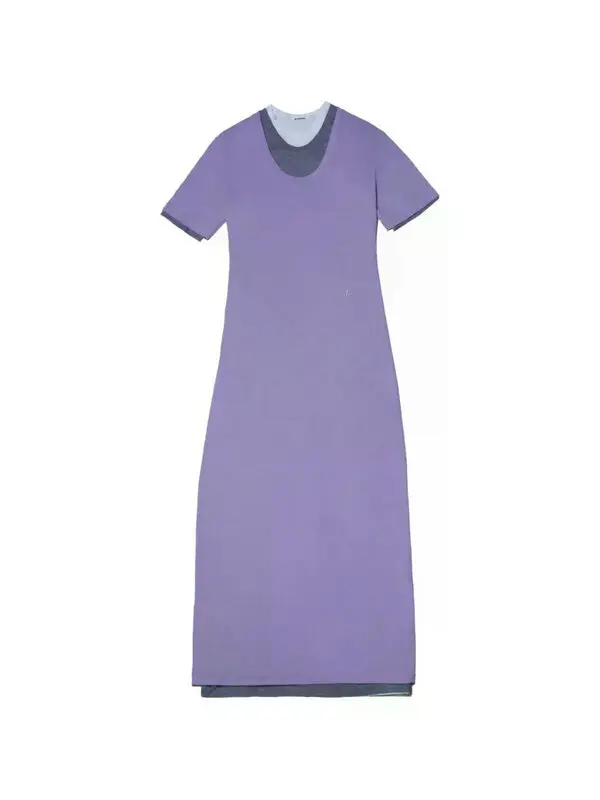 JIL SANDER Short-sleeved Layered Maxi Dress - Purple