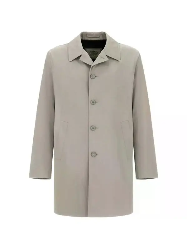Herno Welt-pockets Button Coat - Grey