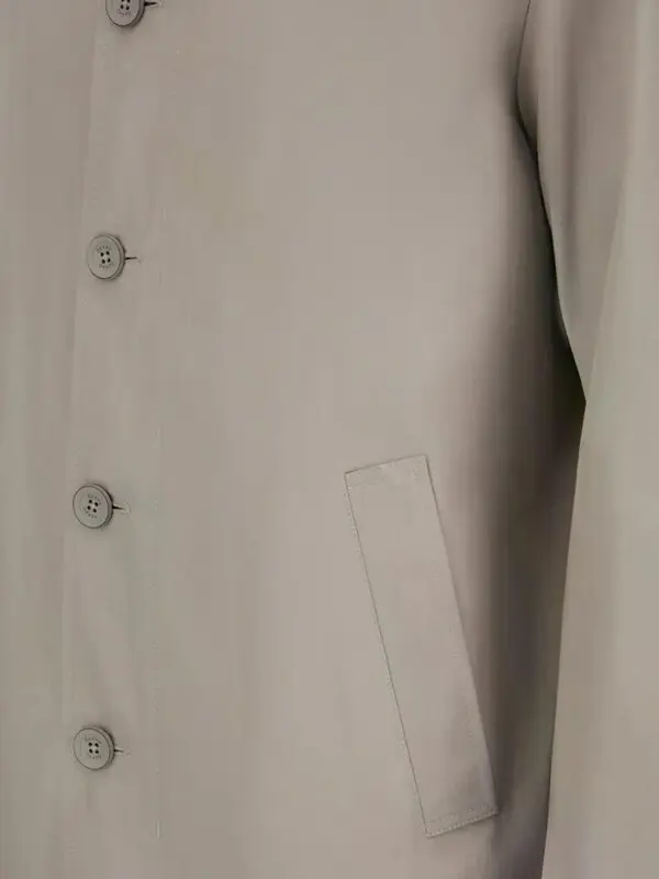 Herno Button Coat With Welt Pockets - Grey