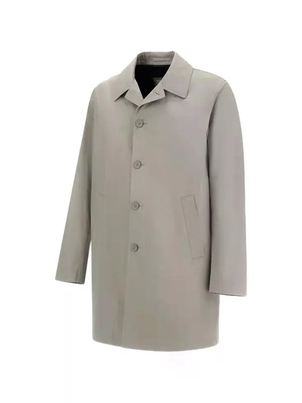 Herno Button Coat With Welt Pockets - Grey