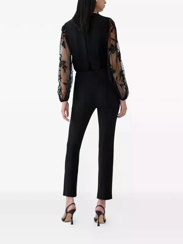Carolina Herrera Embroidered Puff-sleeve Top