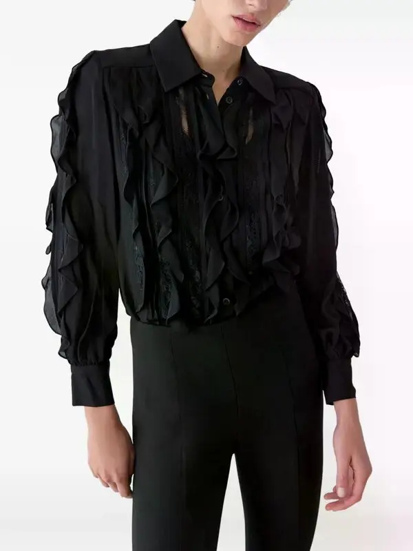 Carolina Herrera Ruffled Georgette Blouse