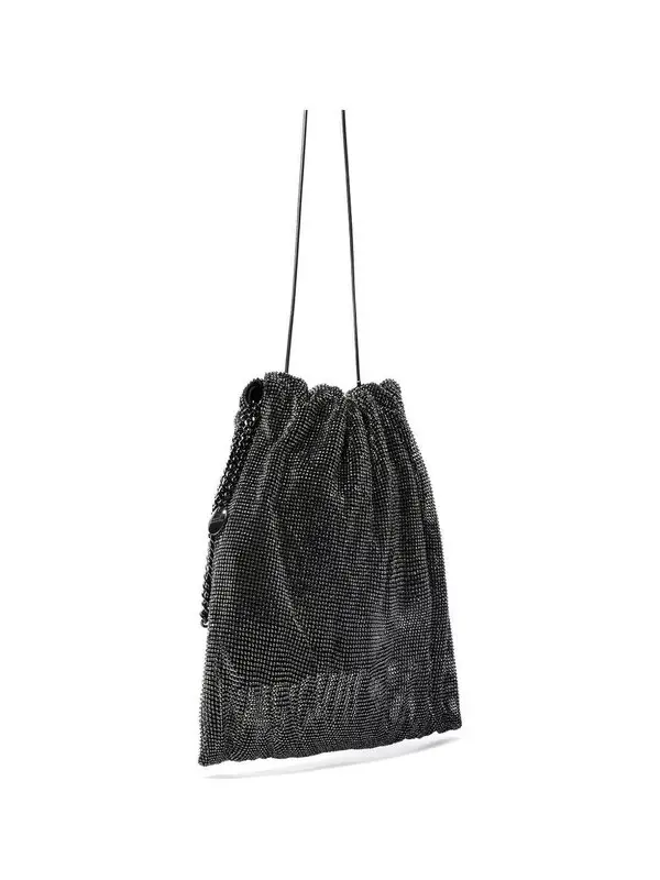 TWENTY FOURHAITCH Strass Mesh Drawstring Shoulder Bag