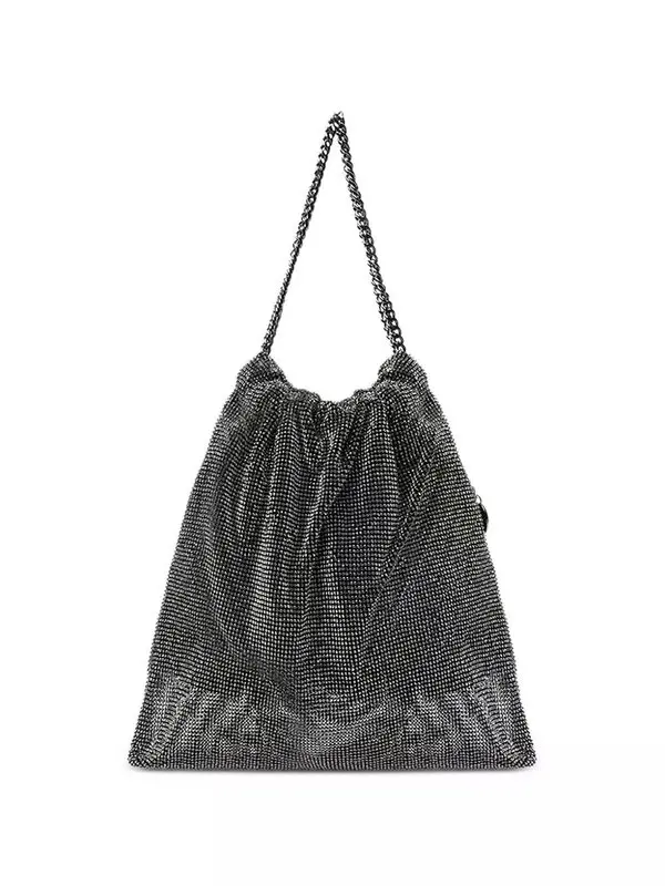 TWENTY FOURHAITCH Strass Mesh Drawstring Shoulder Bag - Grey