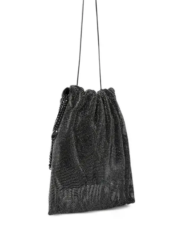TWENTY FOURHAITCH Strass Mesh Drawstring Shoulder Bag