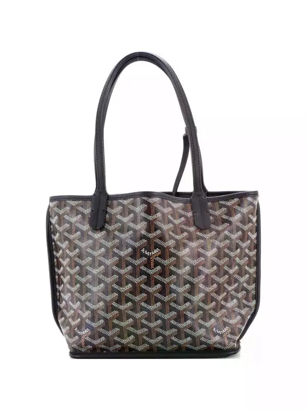 Goyard Anjou Reversible Tote Coated Canvas Mini Satchel - Black