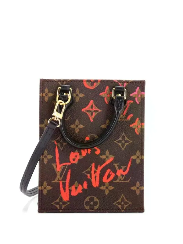 LOUIS VUITTON Petit Sac Plat Bag Limited Edition Fall In Love Monogram Canvas - Black