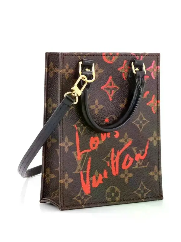LOUIS VUITTON Petit Sac Plat Bag Limited Edition Fall In Love Monogram Canvas - Black
