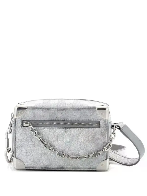 LOUIS VUITTON Soft Trunk Bag Damier Glitter Leather Mini Crossbody Bag - Silver