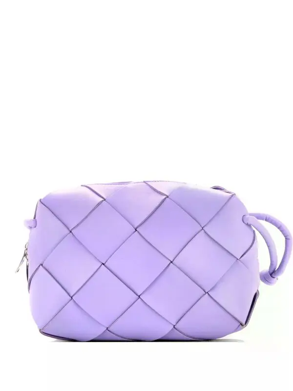 Bottega Veneta Cassette Camera Crossbody Bag Maxi Intrecciato Leather Small Shoulder Bag - Purple