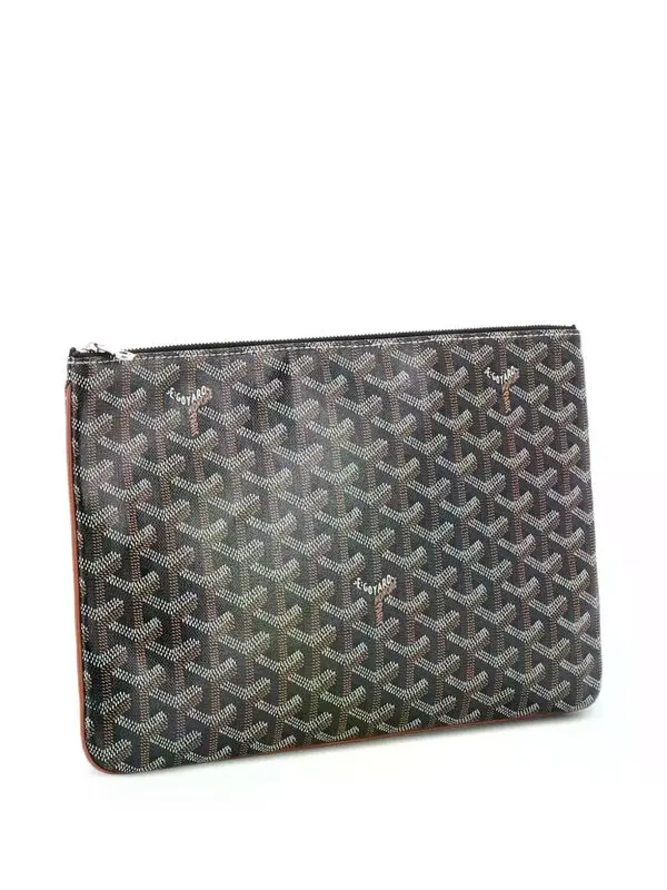 Goyard Senat Zip Coated Canvas Mm Pouch - Black