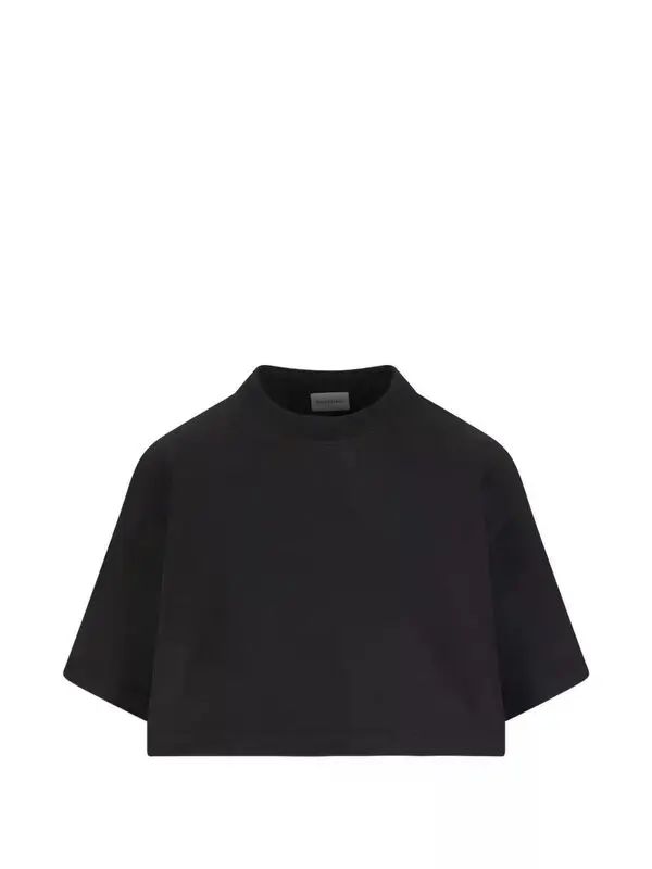 Balenciaga Embroidered Cropped T-shirt - Black