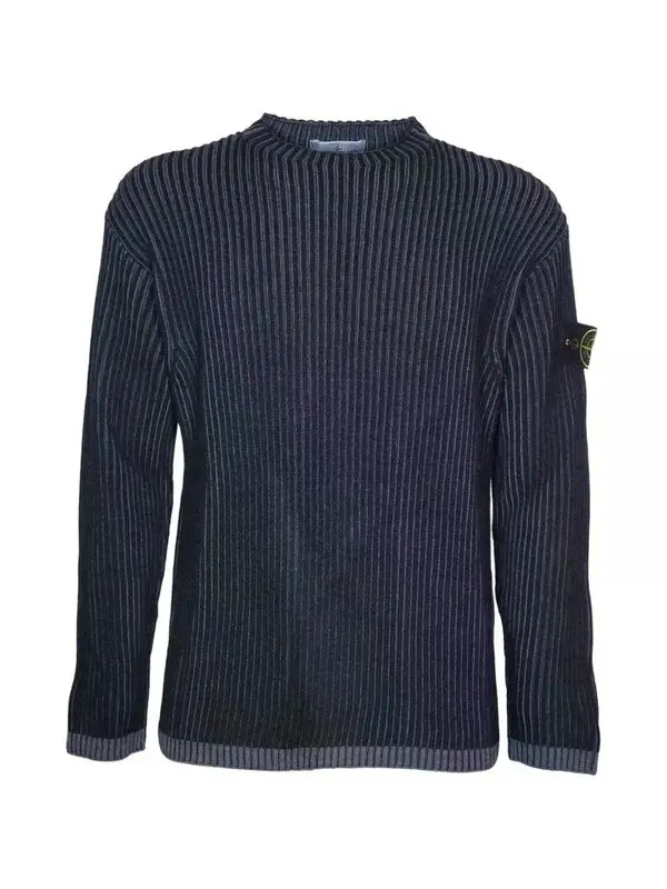Stone Island Ribbed Crew-neck Jumper - Blue