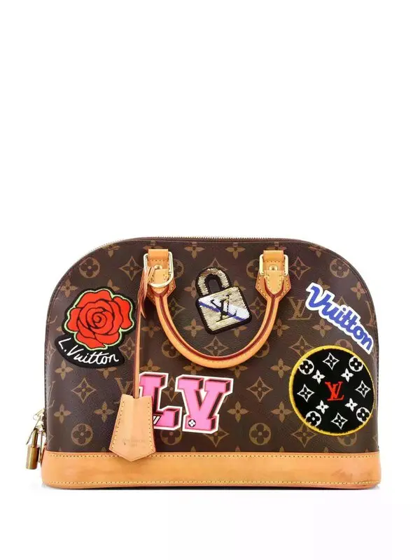 LOUIS VUITTON Alma Handbag Limited Edition Patches Monogram Canvas Pm Satchel - Brown
