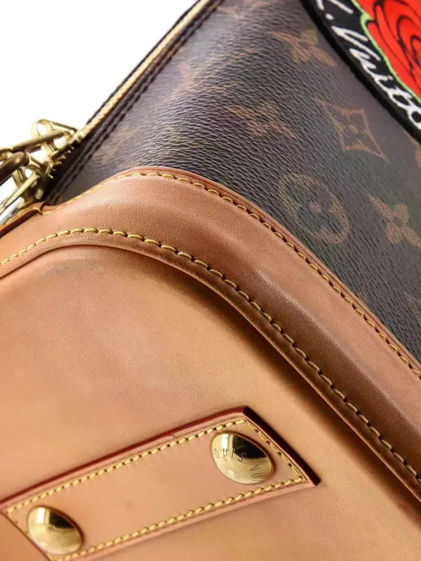 LOUIS VUITTON Alma Handbag Limited Edition Patches Monogram Canvas Pm Satchel - Brown