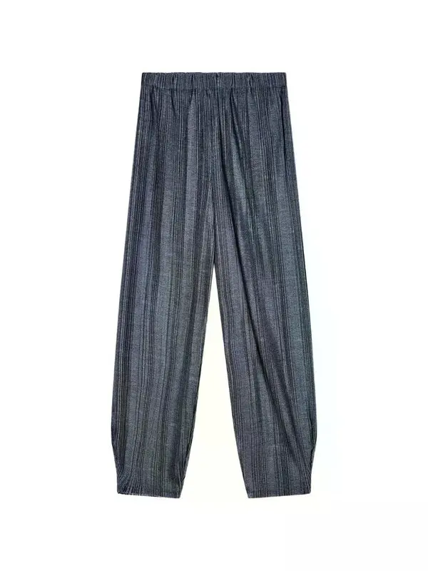 Giorgio Armani Two-tone Pleated Jersey Wide Trousers - Grey