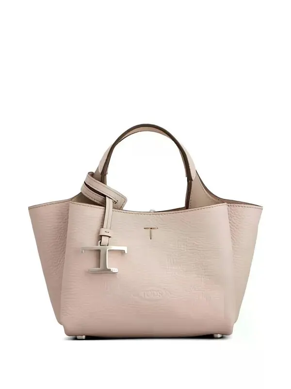 TOD'S T-charm Leather Mini Tote Bag - Pink