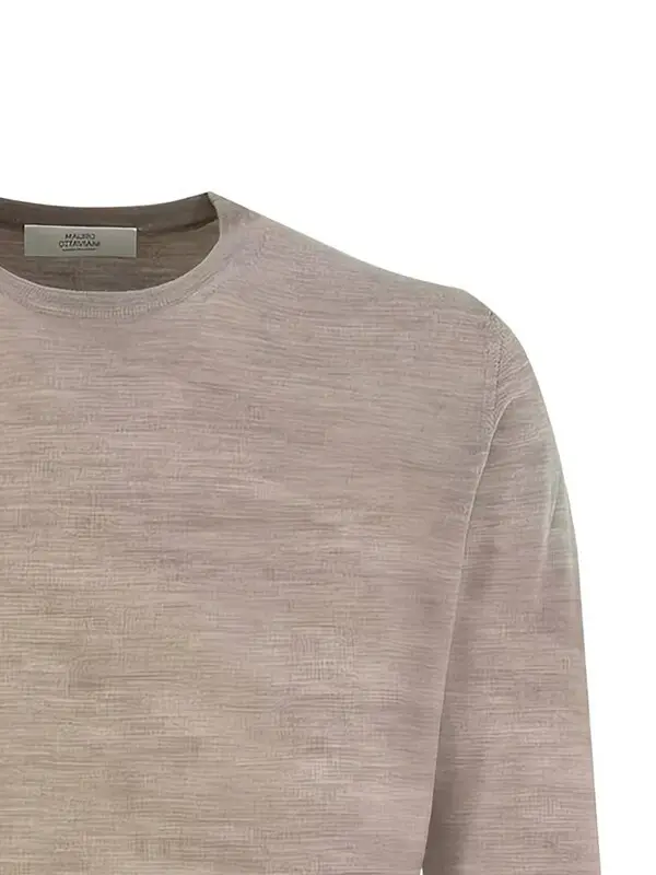MAURO OTTAVIANI Crewneck Knitted Sweatshirt - Neutrals