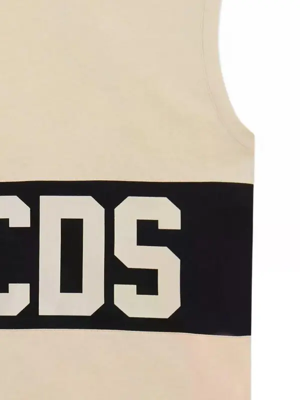 Gcds Logo Sleeveless T-shirt - Neutrals