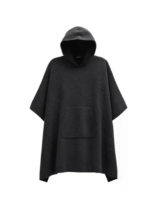JAMES PERSE Hooded Wool Poncho - Grey
