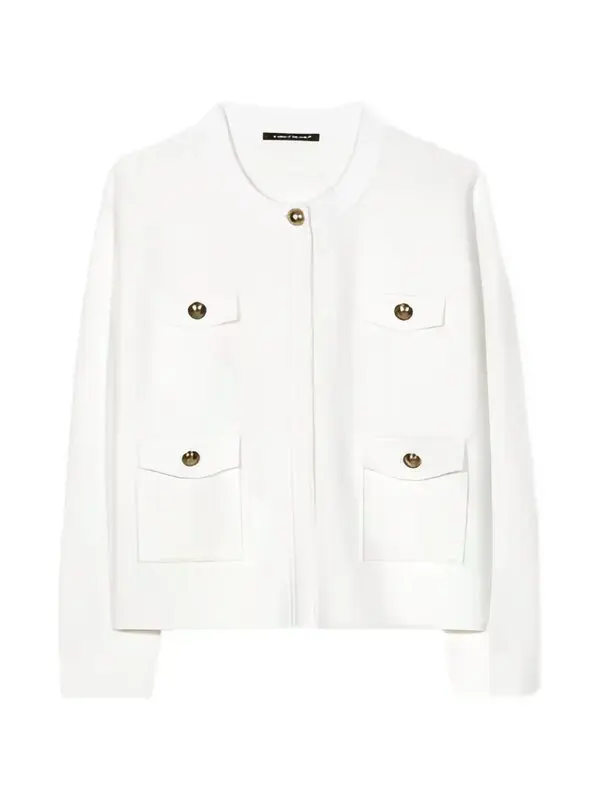 LUISA CERANO Pocket-detailed Knit Blouson - White