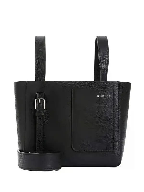 VALEXTRA Soft Bucket Micro Buckle Tote Bag - Black