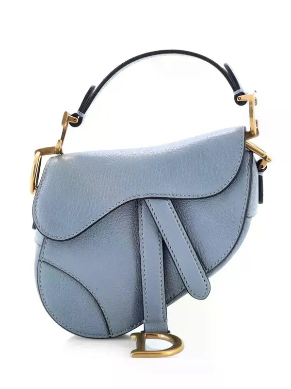 Dior Saddle Handbag Leather Micro Satchel - Blue
