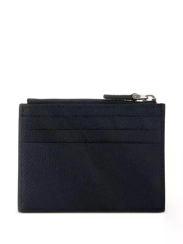 Valentino Garavani Vlogo Signature Cardholder In Grainy Calfskin - Blue
