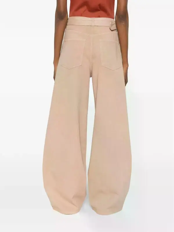 TWINSET Wide Leg Jeans With Belt - Neutrals