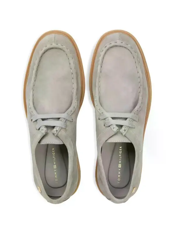 Tommy Hilfiger Logo Lace-up Flat Shoes - Grey