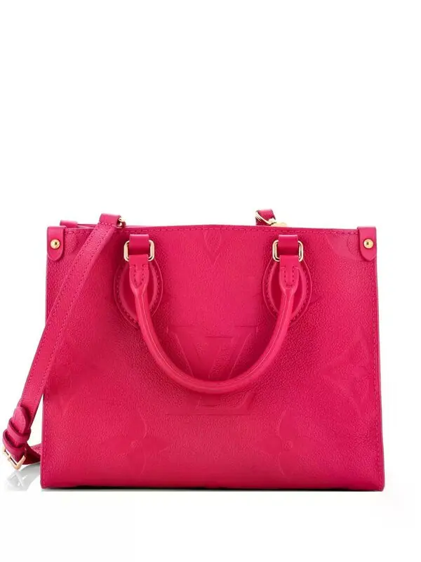 LOUIS VUITTON Onthego Tote Monogram Empreinte Giant Pm Shoulder Bag - Pink