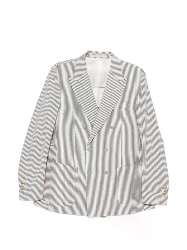 Eleventy Striped Double-breasted Blazer - Blue