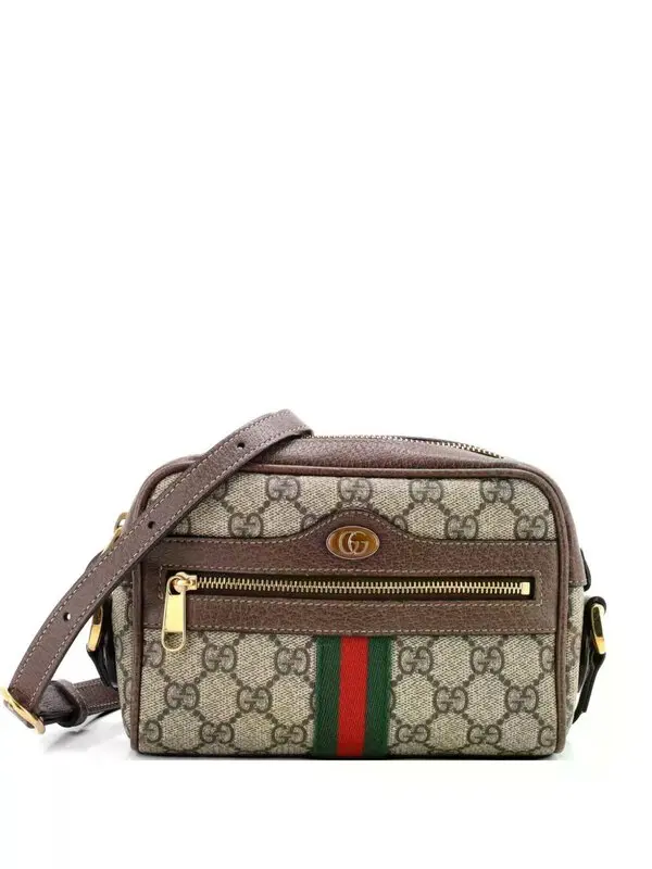 Gucci Ophidia Shoulder Bag Gg Coated Canvas Mini Crossbody Bag - Brown