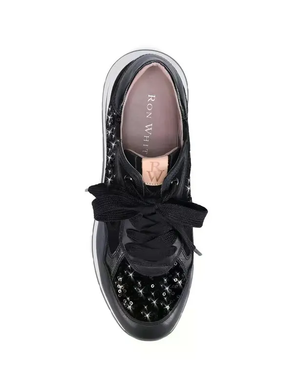Ron White Sequin-embellished Panelled Sneakers