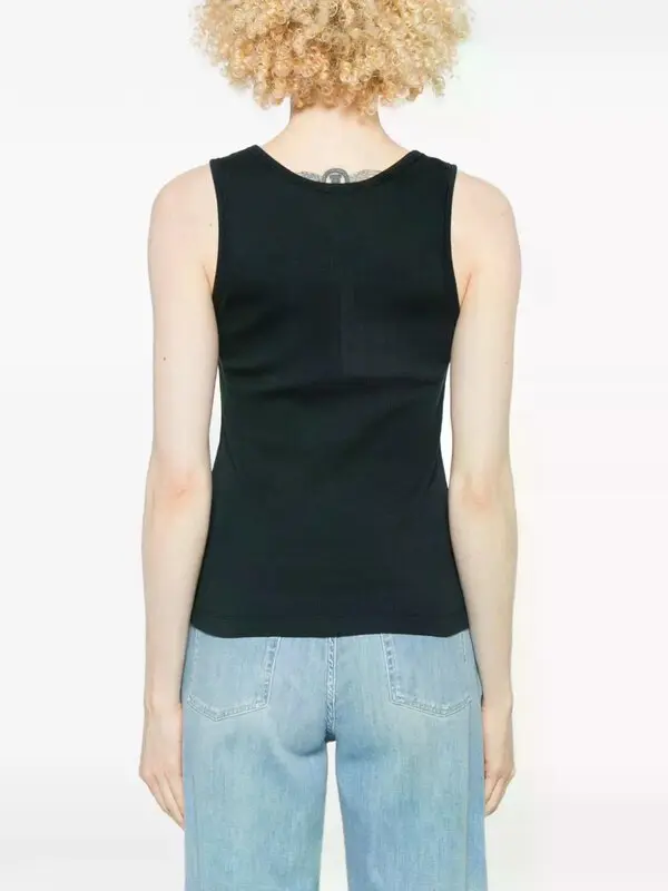 Maison Kitsuné Emblem Ribbed Tank Top - Blue