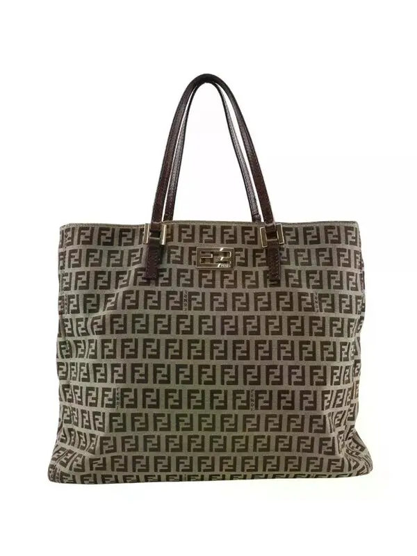 Fendi 2000-2010 Zucchino Canvas Tote Bag - Brown