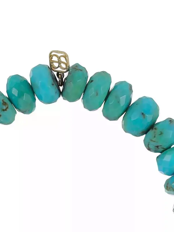 SYDNEY EVAN Cross Charm Diamond And Turquoise Bracelet