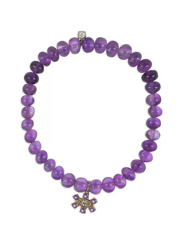 SYDNEY EVAN Evil Eye Amethyst And Diamond Bracelet - Gold