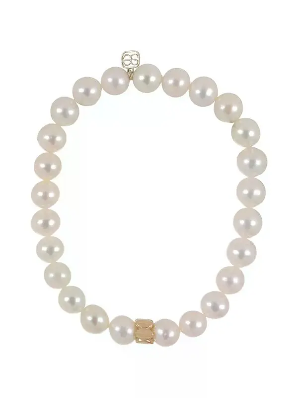 SYDNEY EVAN Marquise Rondelle Pearl Bracelet - Gold