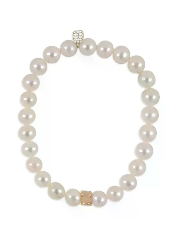 SYDNEY EVAN Marquise Rondelle Pearl Bracelet - Gold