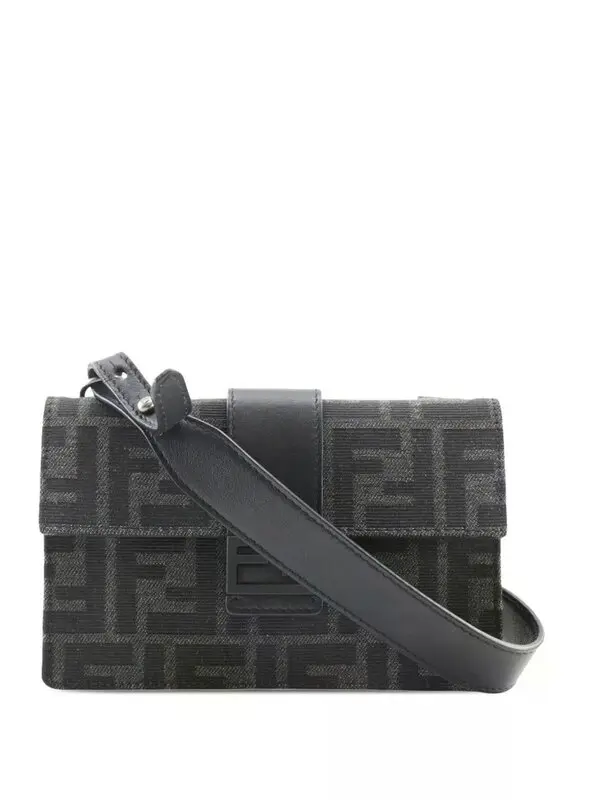 Fendi Zucca Canvas Convertible Baguette Pouch Crossbody Bag