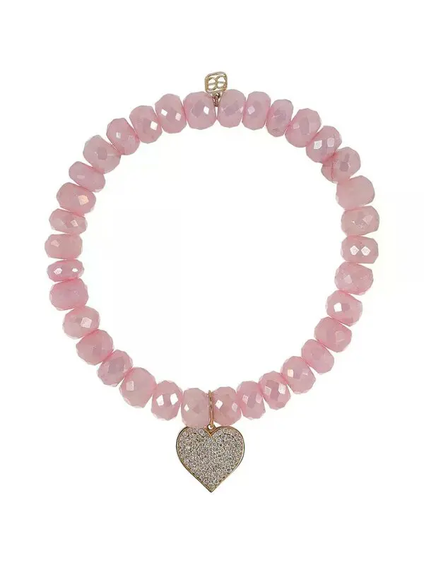 SYDNEY EVAN Grapolite Heart-charm Bracelet - Pink