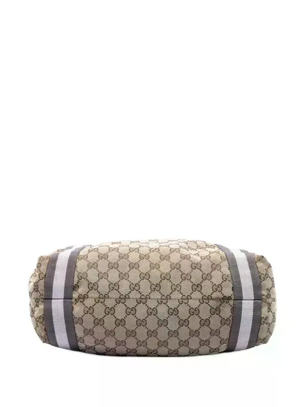 Gucci Gg Canvas Web Tote Bag - Brown