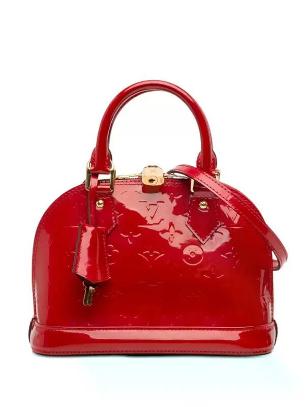 LOUIS VUITTON 2019 Monogram Vernis Alma Bb Satchel - Red