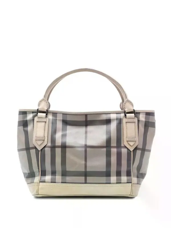 Burberry 2000-2017 Smoked Check Coated Canvas Handbag - Brown