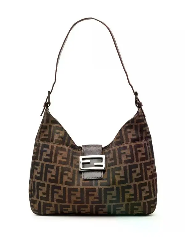 Fendi 2000-2010 Zucca Canvas Shoulder Bag - Brown